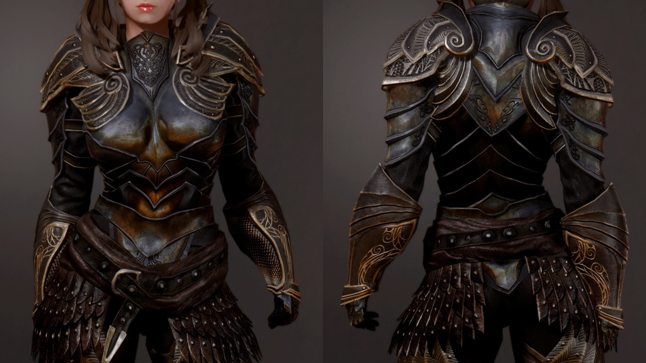 【Skyrim SE】Ebony Elven Armor – TRE-MAGA
